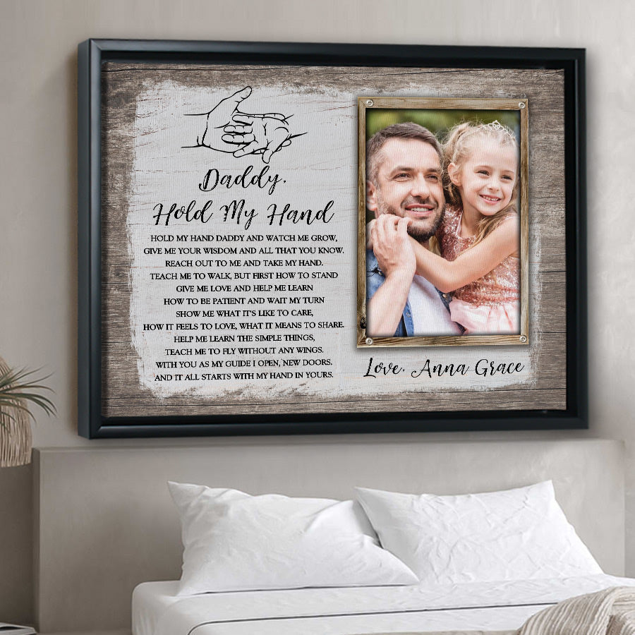 Dad Custom Photo Canvas | Personalized Gifts For Dad | Daddy Hold My ...