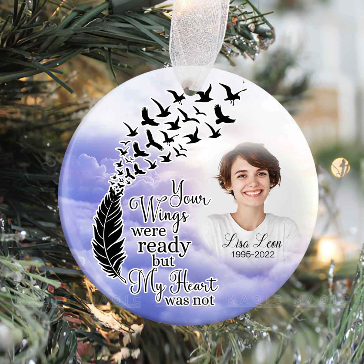 Memorial Gifts Loss of Daughter Memorial Photo Ornaments, Personalized ...
