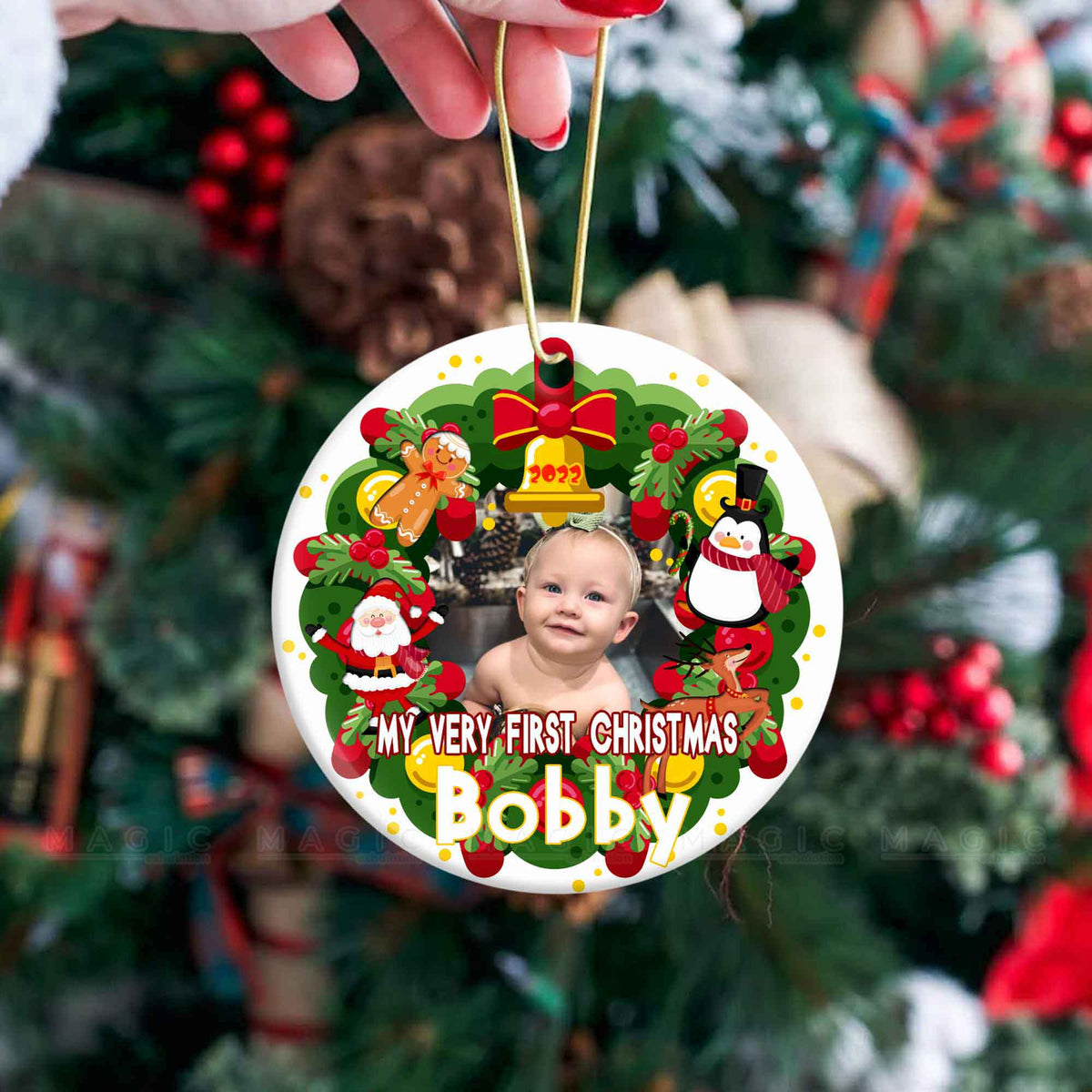 My First Christmas, Custom Baby's First Christmas Photo Ornament ...