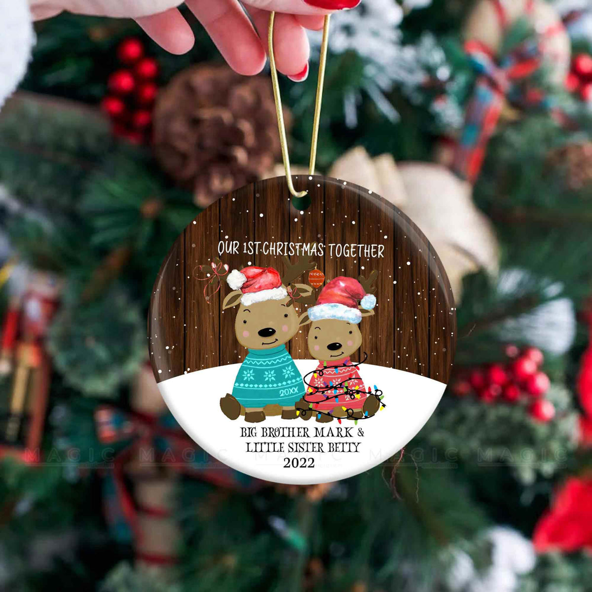 Our First Christmas Together Ornament, Persoanlized Reindeer Christmas ...