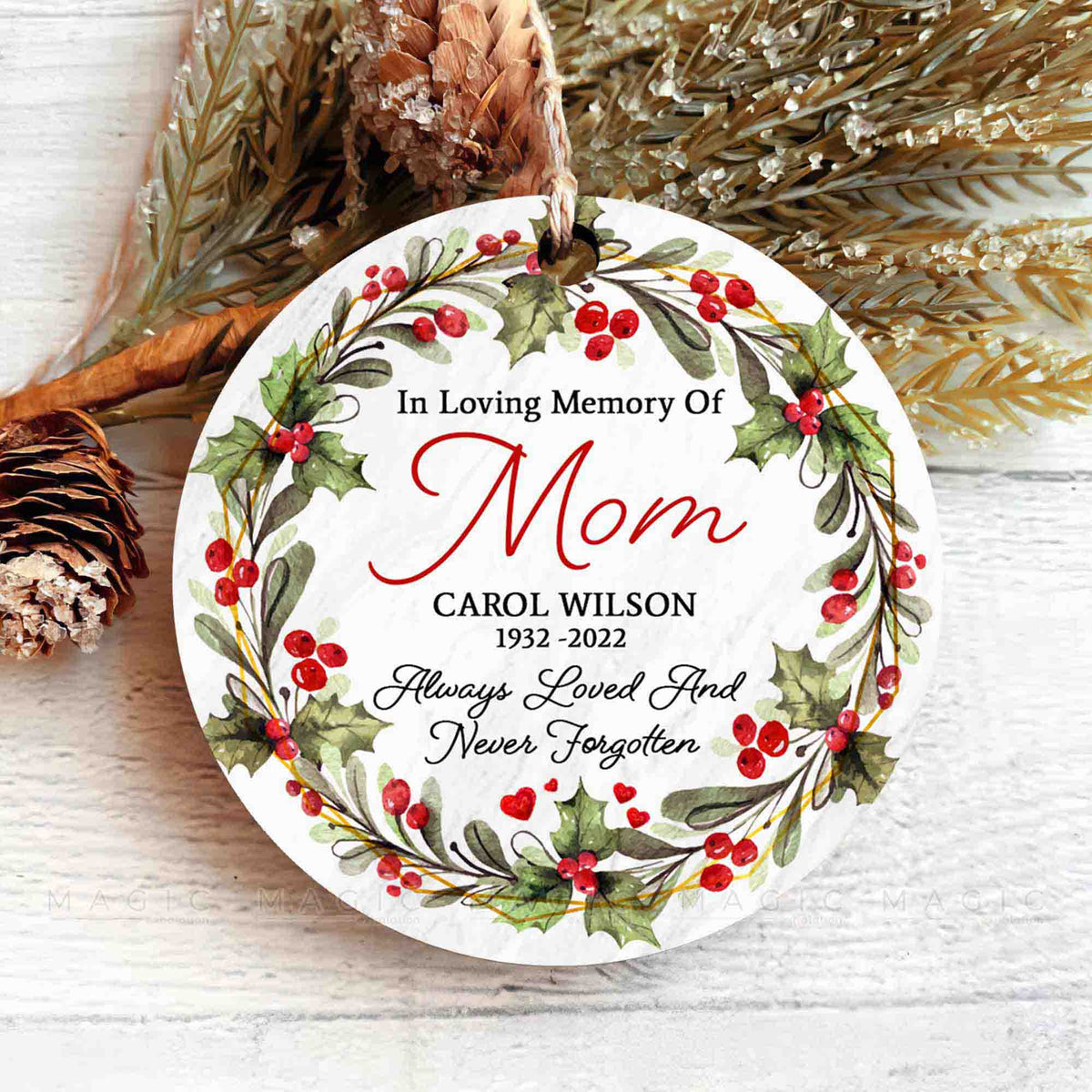 Personalized Memorial Ornaments Loss of a Mom Gift, In Memory Of Mom ...