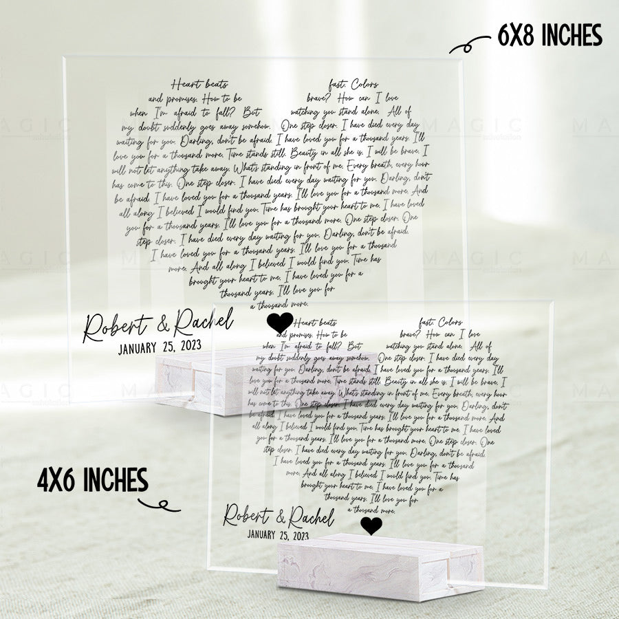 Custom Valentines Gift | Personalized Song Gift for Him for Her | Heart ...