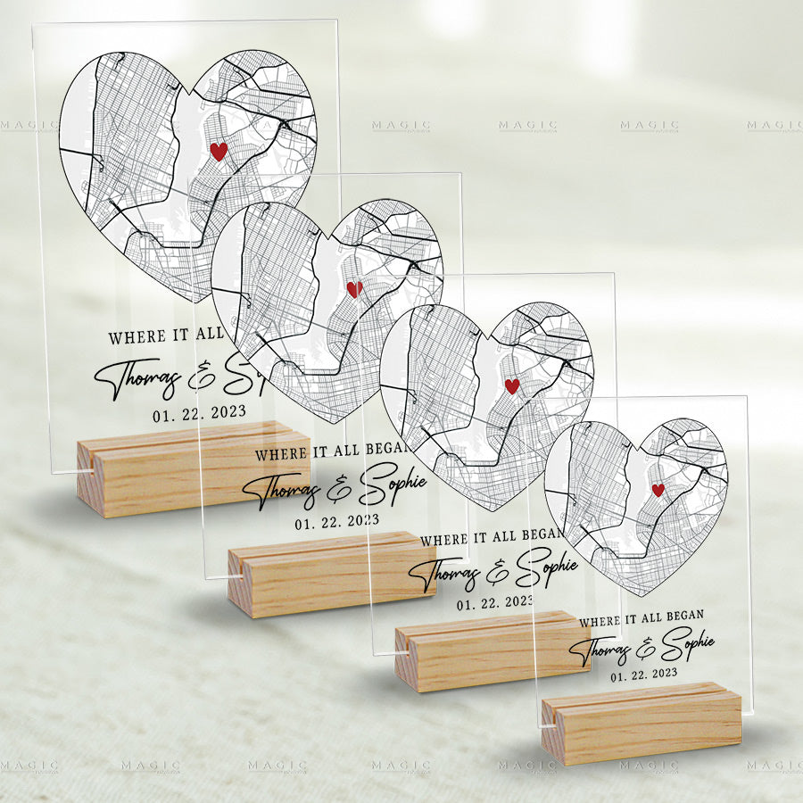 Personalized Valentines Day Gift | Acrylic Plaque Custom City Map ...