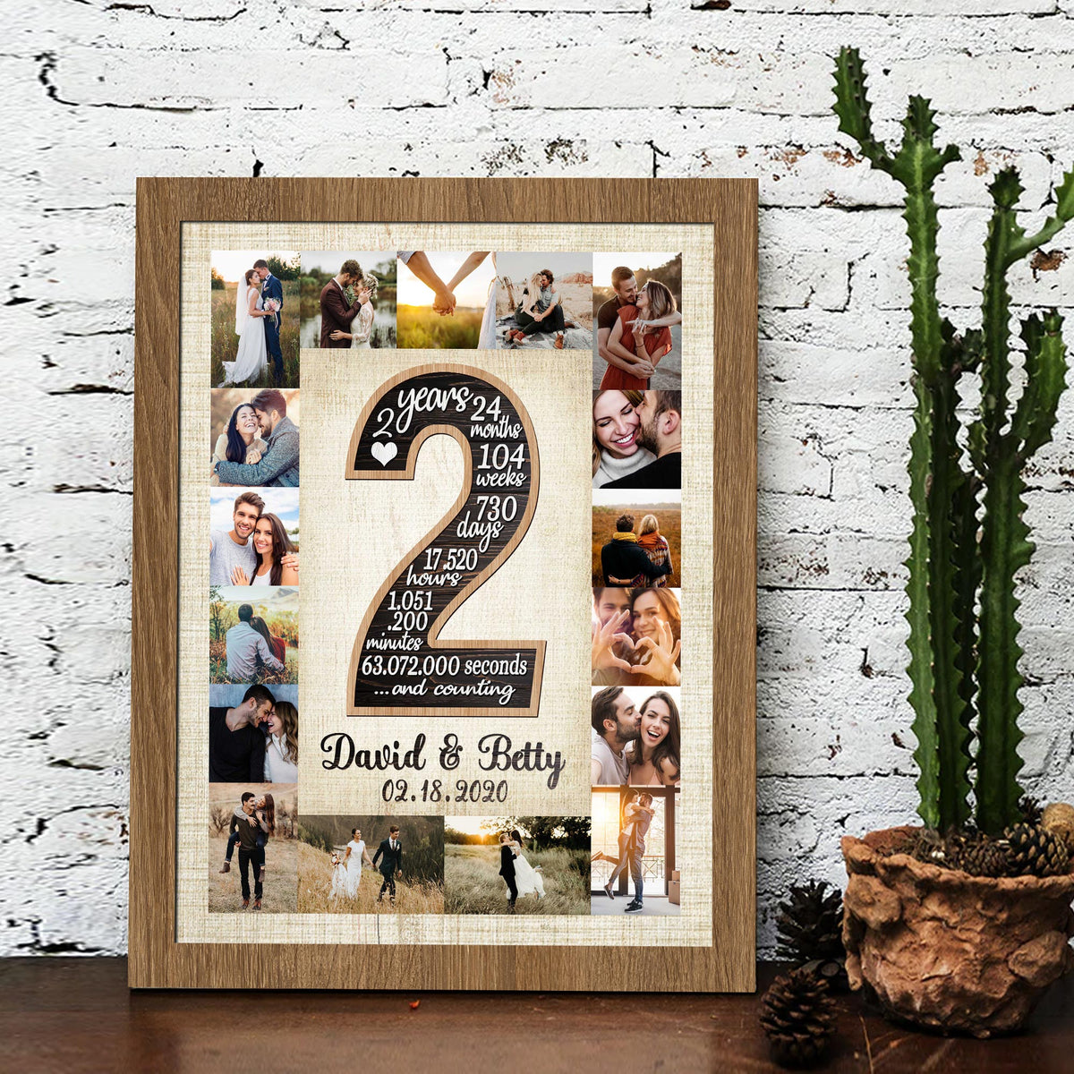 Second Anniversary Gift, Personalized Gifts for Valentines Day for ...