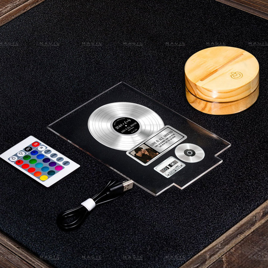 Custom Valentines Gift Song Plaque for Couples | Silver Vinyl Record ...